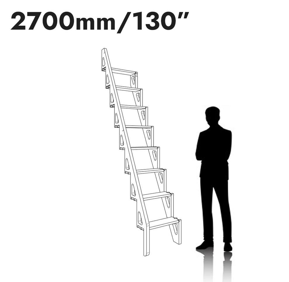 Bcompact Prefabricated Folding Ladder 2.7m / 106.3in Attic Ladder ...